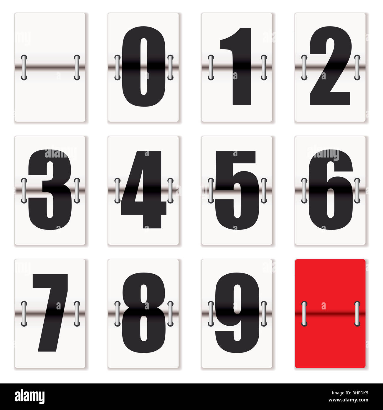 Number cards with counter flaps as used on train time tables Stock ...