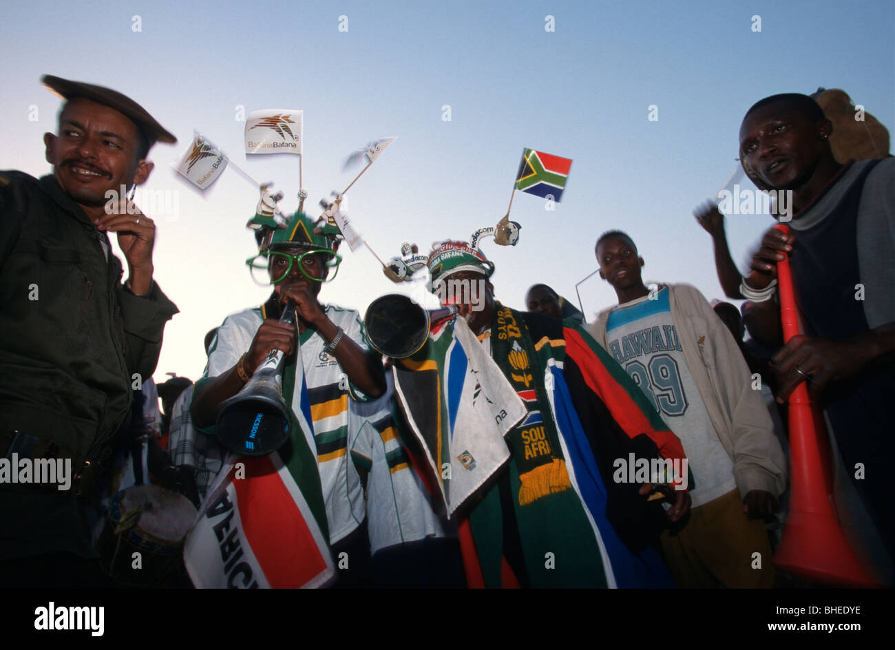 South African fans celebrate after winning a match in the Africa Cup of ...