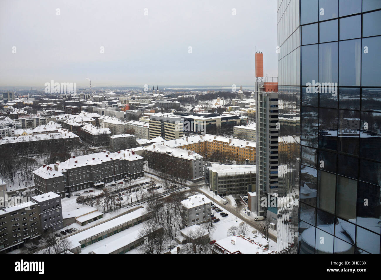 Birdseye view of the Tallinn skyline from the Swissotel tower, Tallinn ...