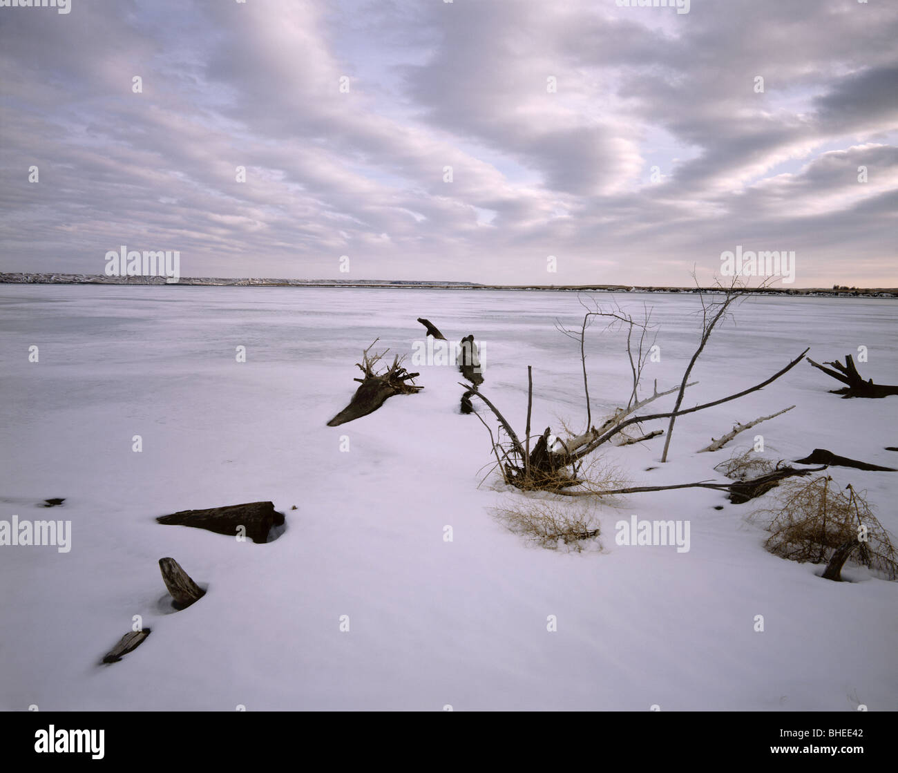 SOUTH DAKOTA - The frozen waters of the Missouri River at Springfield ...