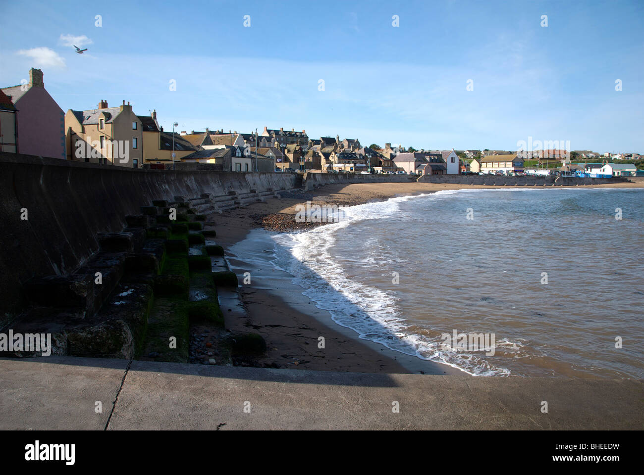 Eyemouth Border Scotland UK Harbour Harbor Boats Sea Front Beach Stock ...