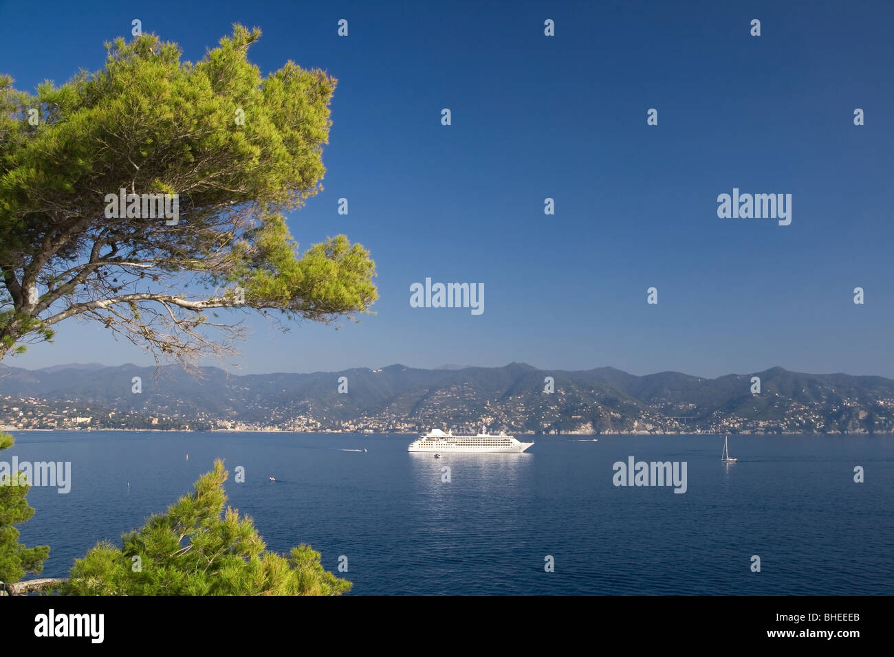 landscape of Tigullio gulf from Portofino, Italy Stock Photo - Alamy