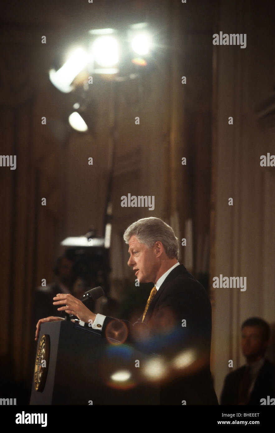 President Bill Clinton during a press conference March 19, 1999 at the ...