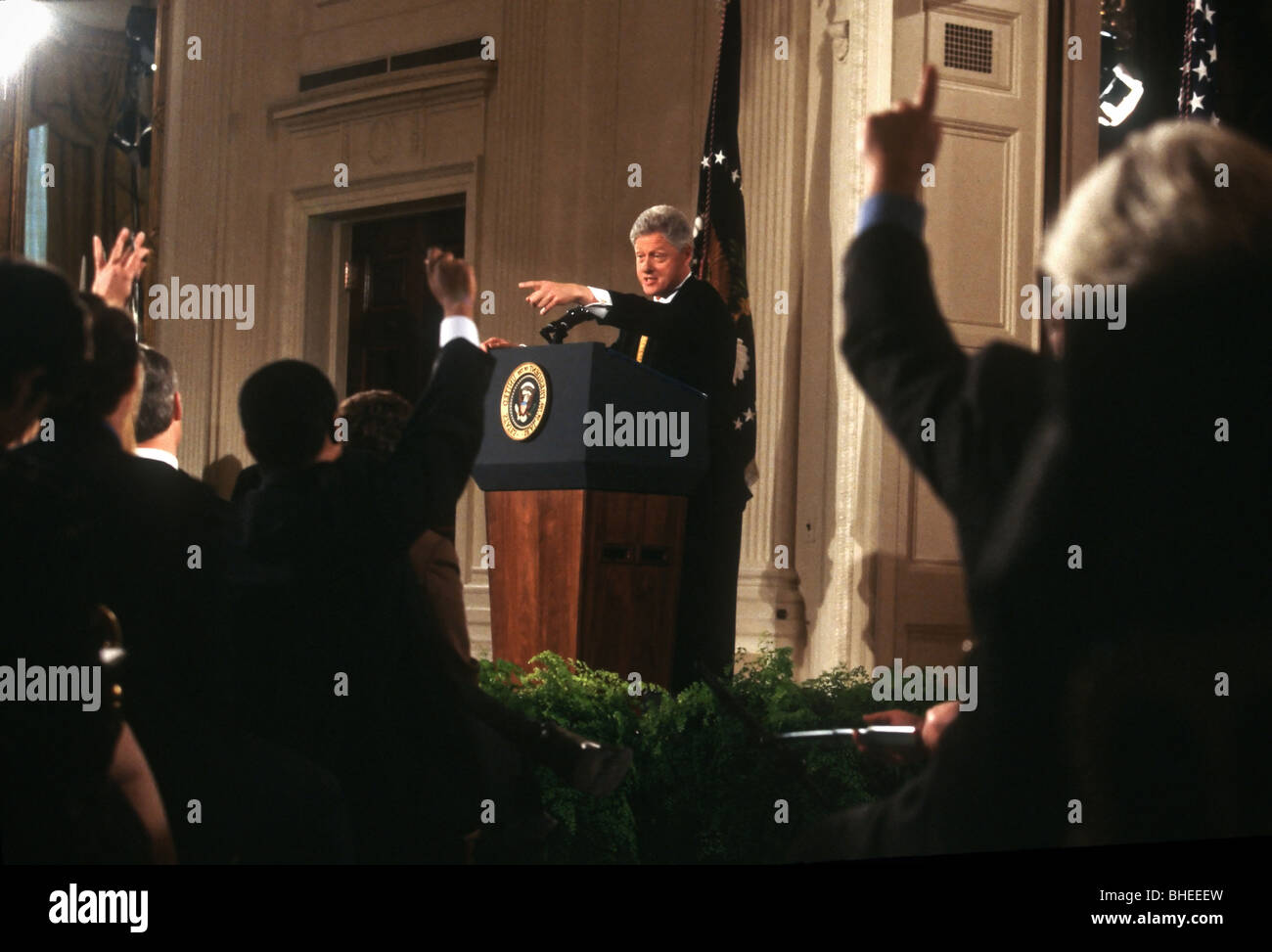 President Bill Clinton during a press conference March 19, 1999 at the ...