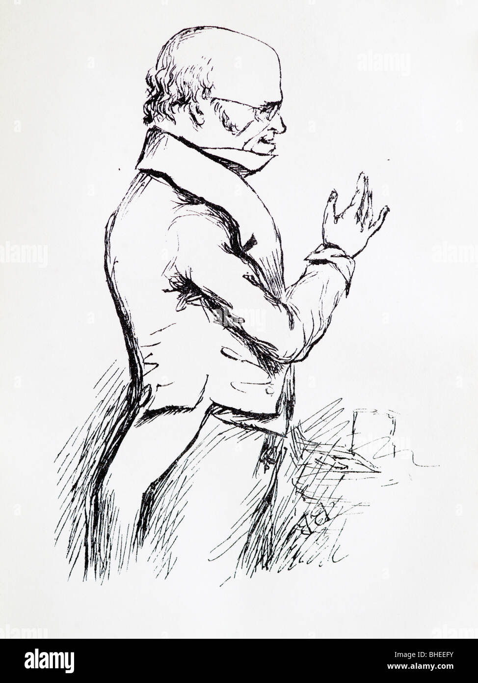 Drawing of the Scottish Anatomist Dr Robert Knox lecturing Stock Photo ...
