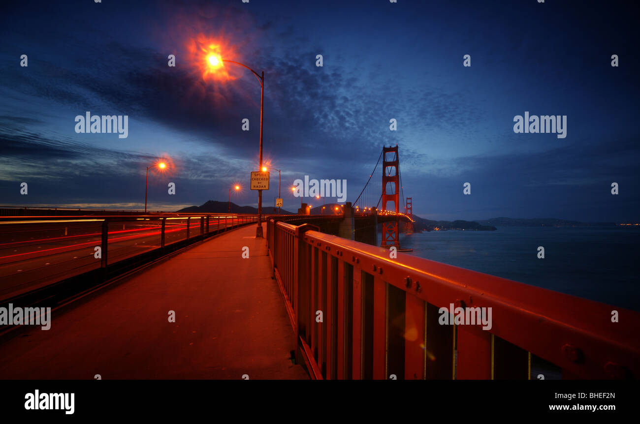 Golden gate with dark sky hi-res stock photography and images - Alamy