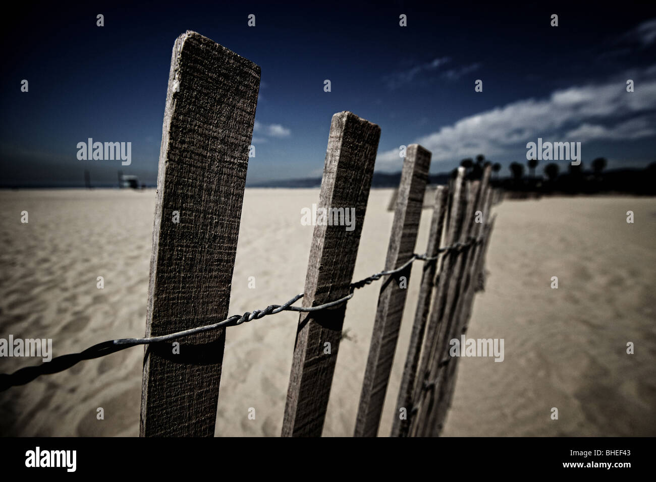 Fence on santa monica beach hi-res stock photography and images - Alamy