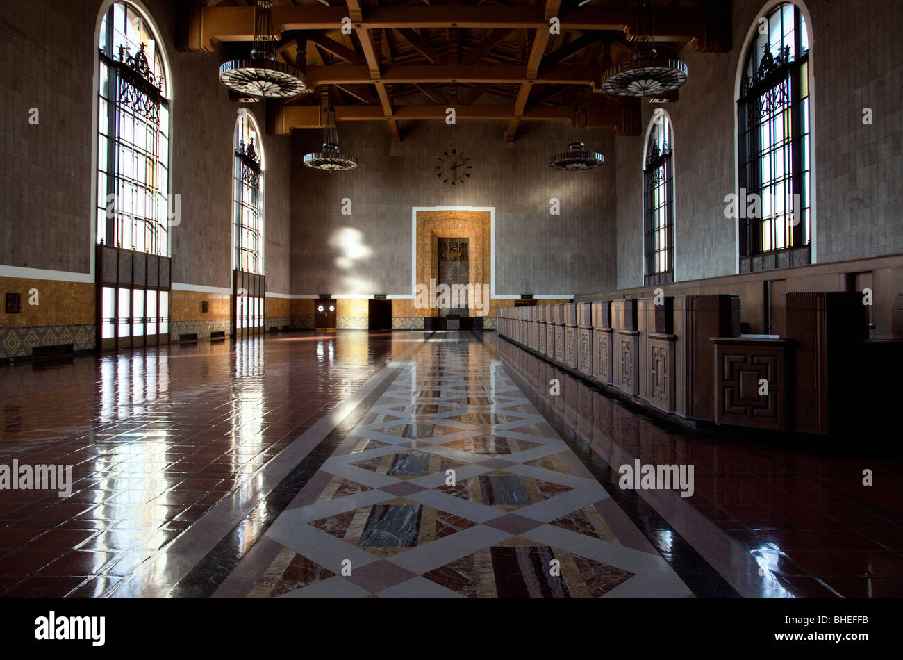 The original ticket concourse, Union Station, Los Angeles, CA Stock ...