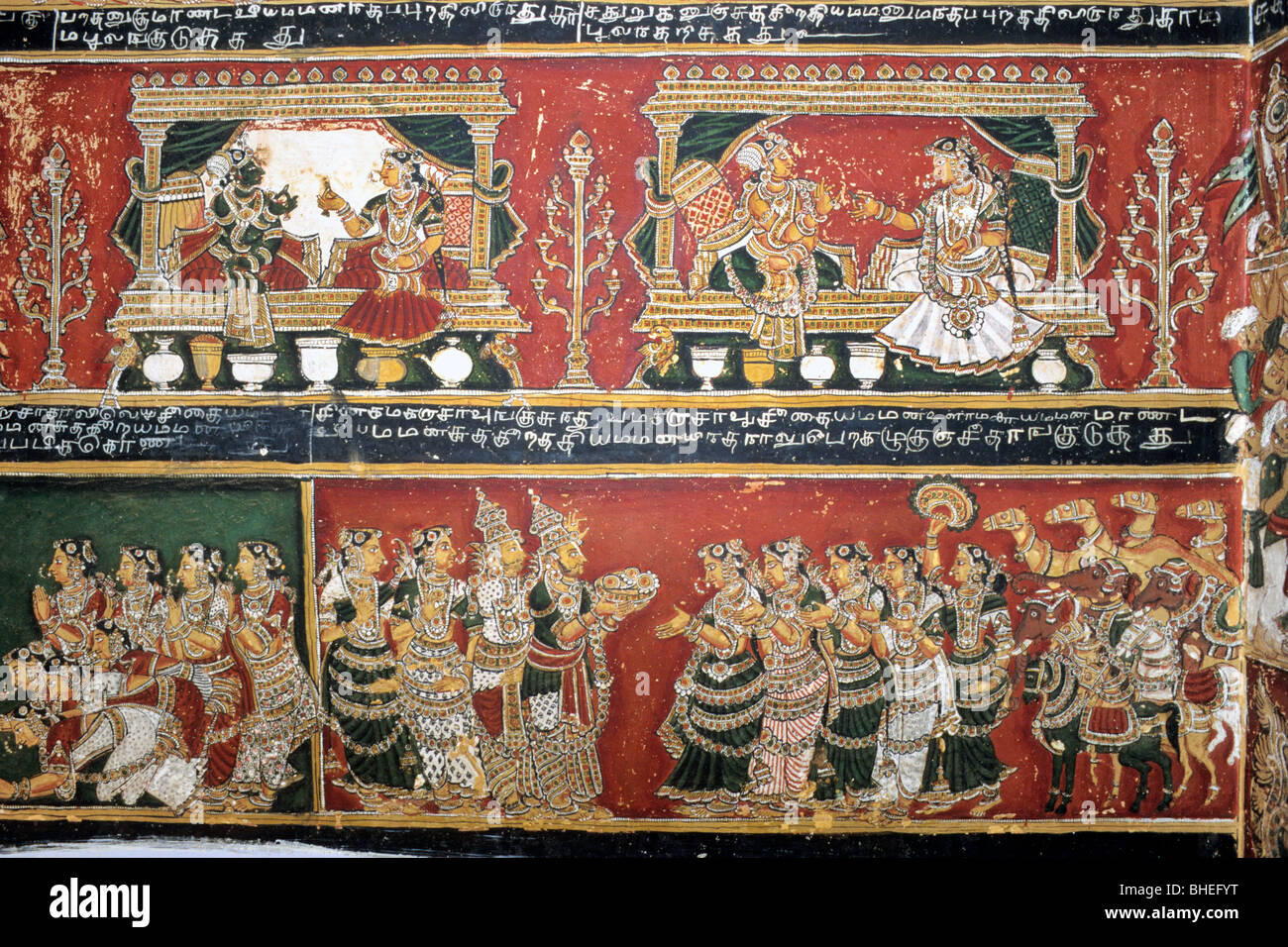 Two hundered year’s old Ramayana murals on the walls in Bodinayakanur ...