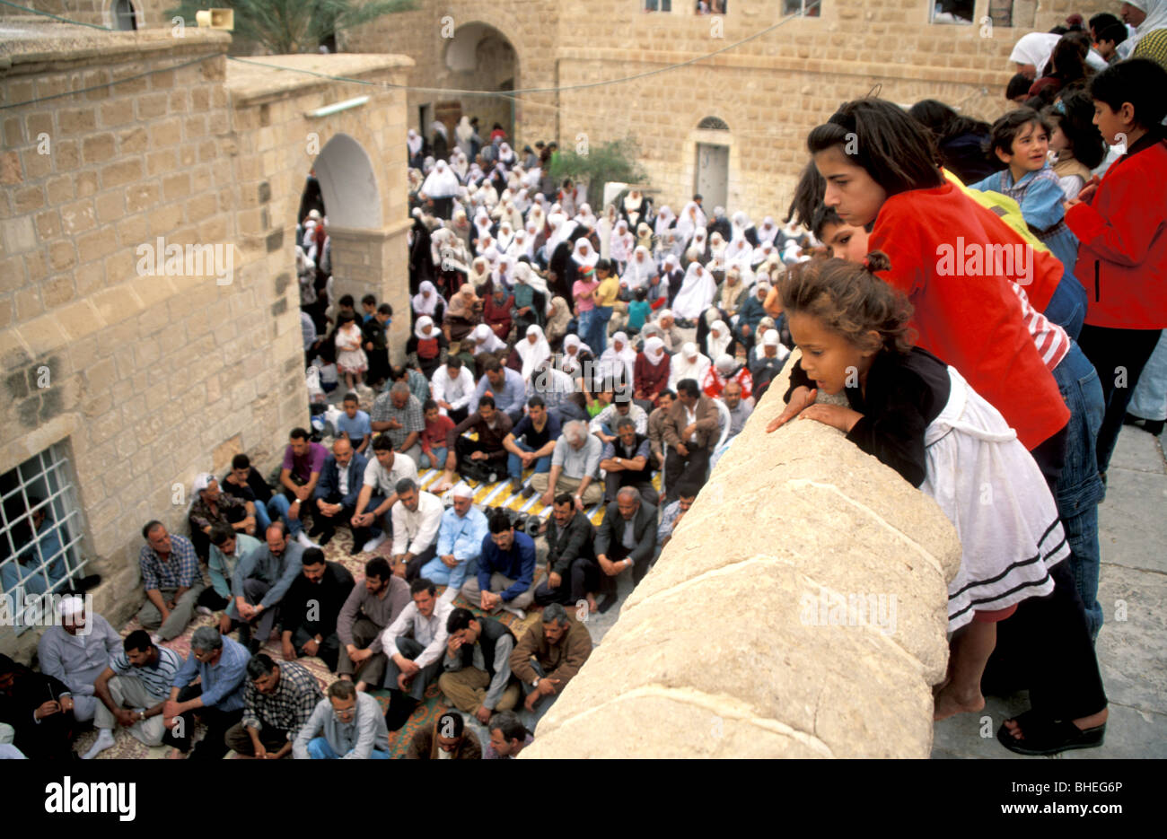 The Judean desert, the annual Palestinian pilgrimage to Nabi Musa Stock ...