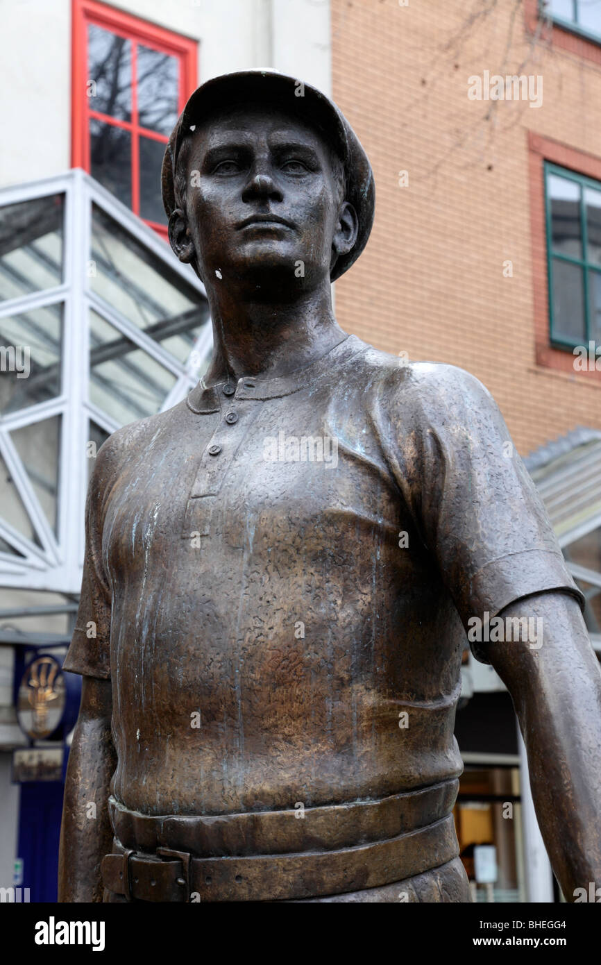 statue called miner by robert thomas on queens street cardiff wales uk ...