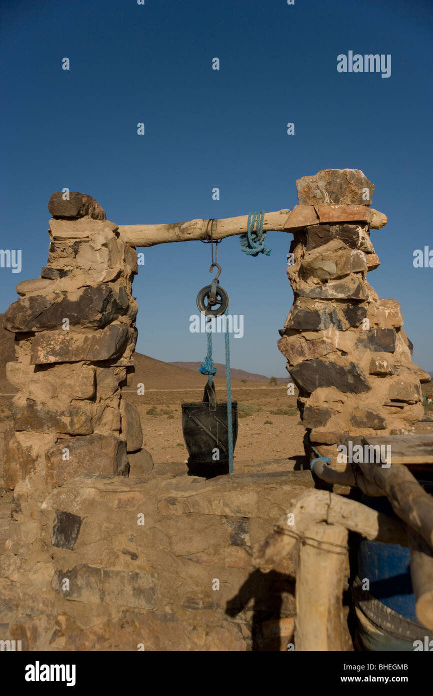 Well in the Sahara Desert in the mountains near Zagora in Morocco Stock ...