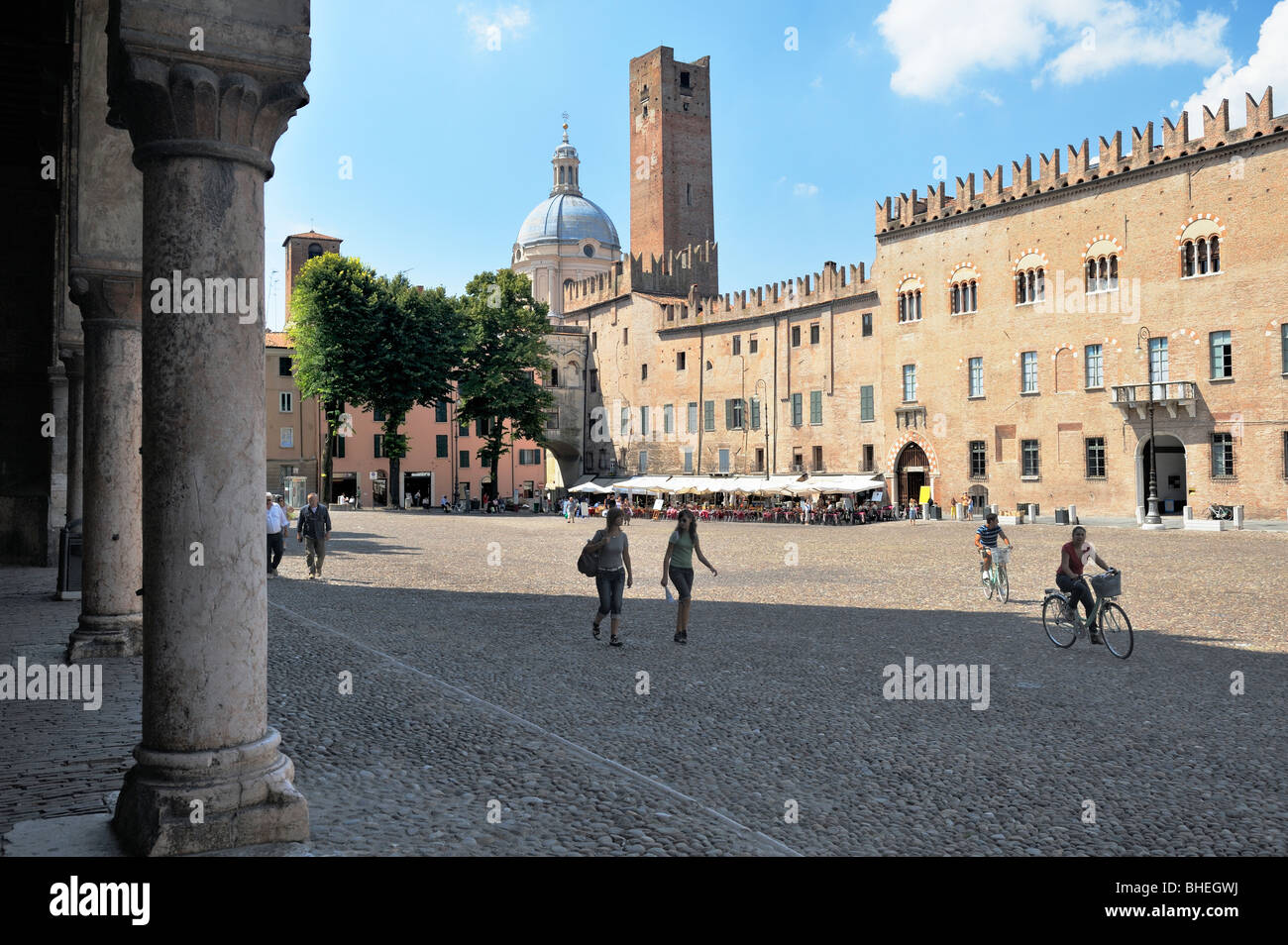 The Piazza Sordello in mediaeval city of Mantua, Lombardy, Italy ...