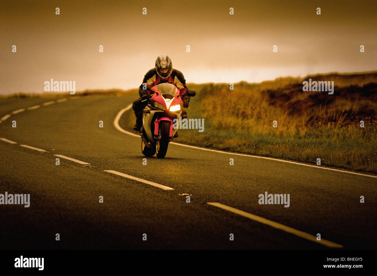 Motorcycle road sepia hi-res stock photography and images - Alamy