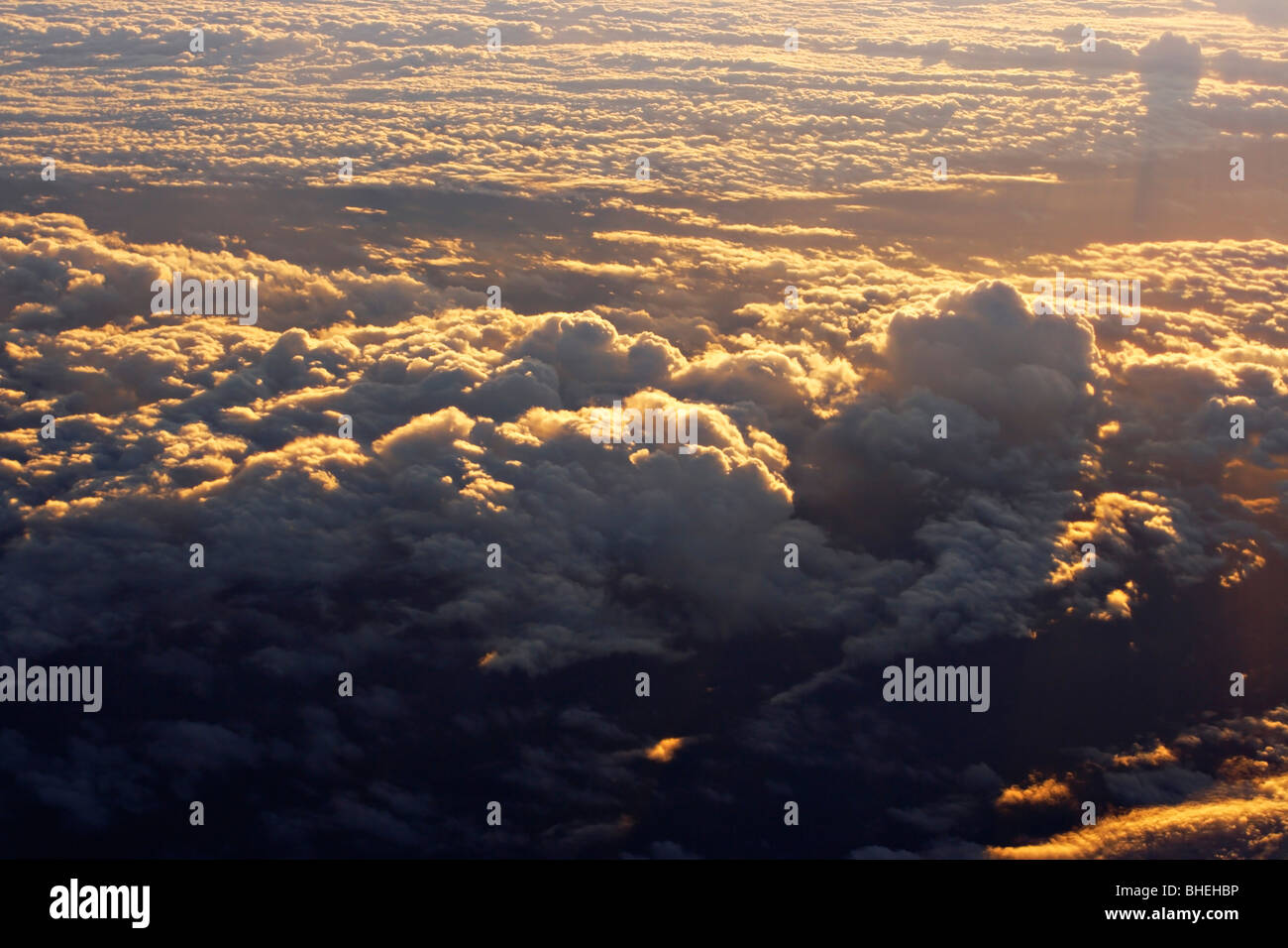 Aerial view of cloud formation at 40,000 feet from an airplane Stock ...