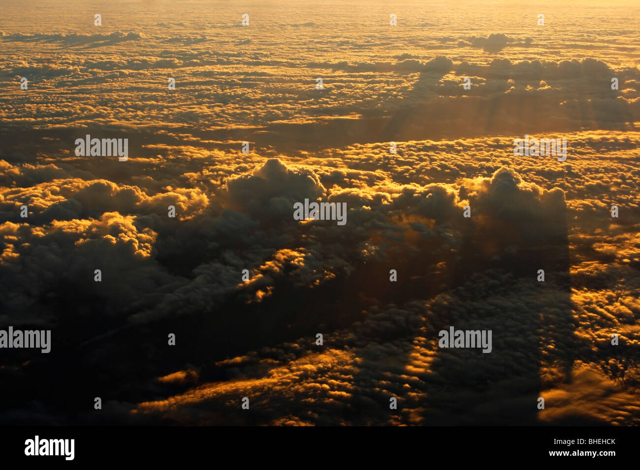 Aerial view of cloud formation at 40,000 feet from an airplane Stock ...