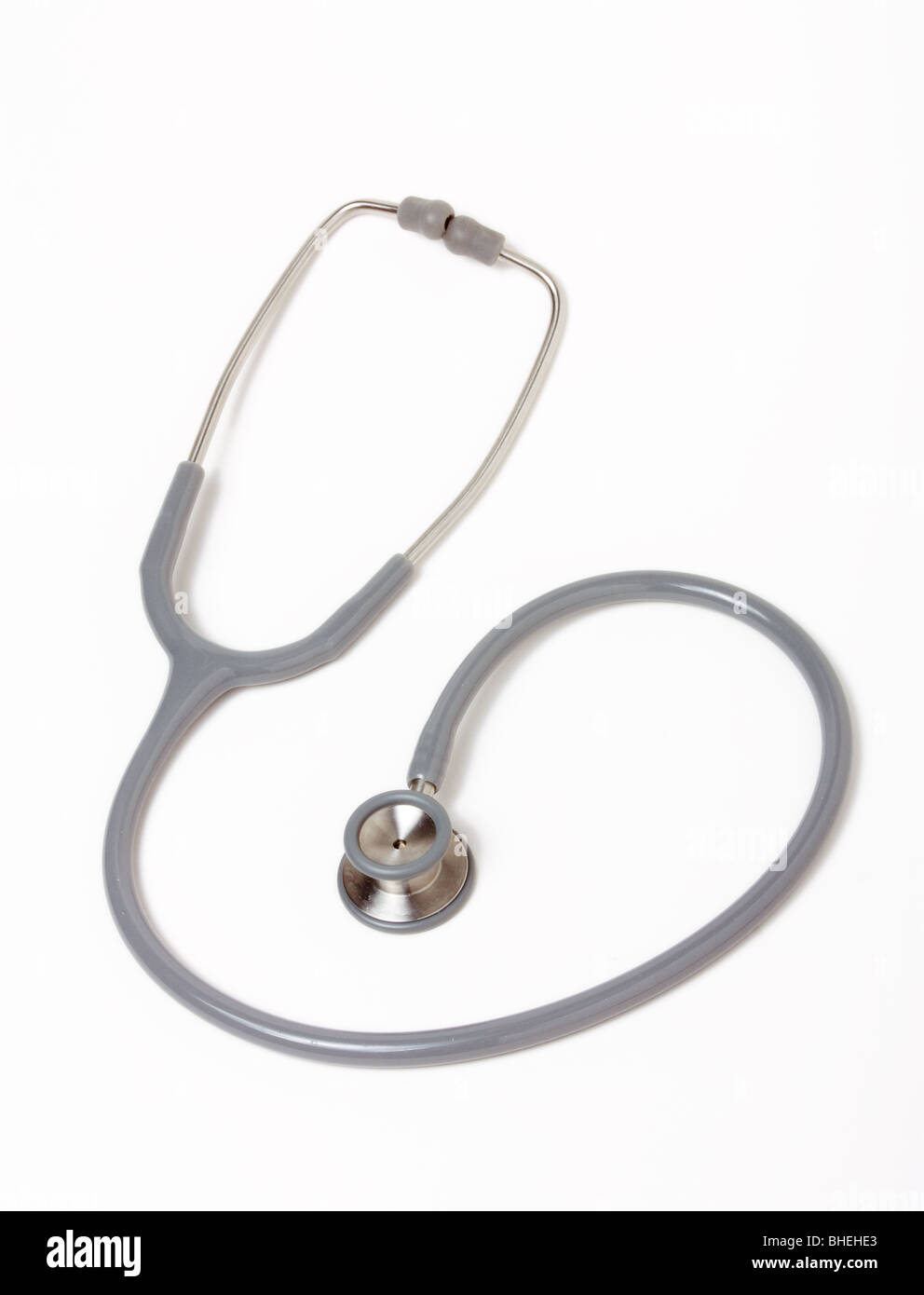 Grey and silver doctors Stethoscope isolated against white background ...