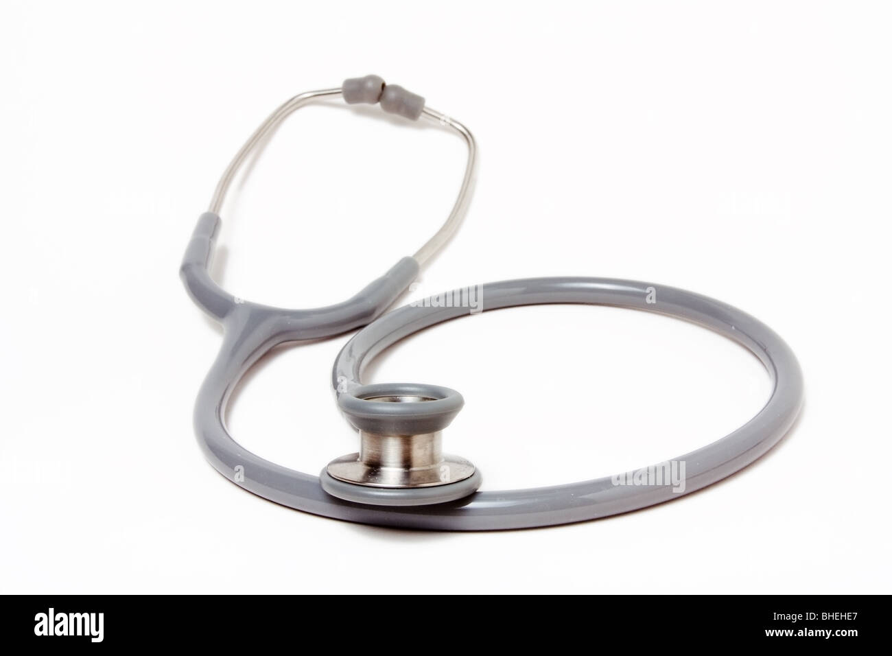 Grey and silver doctors Stethoscope isolated against white background ...