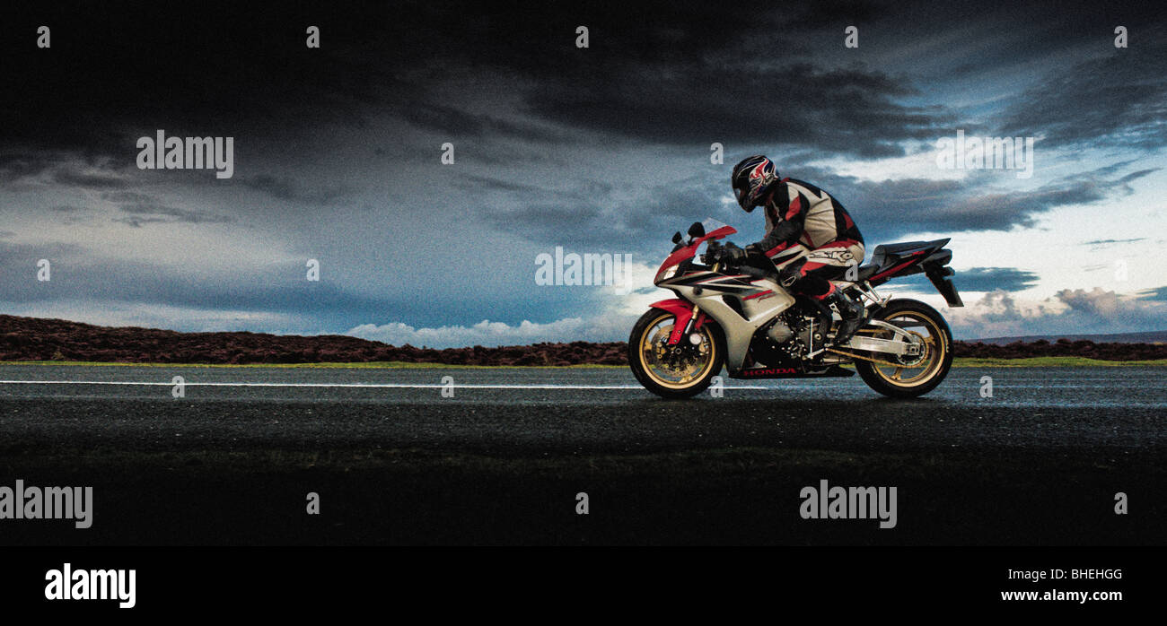 Motorbike Riding Side View