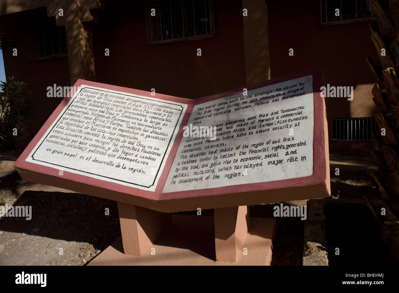 Stone tablet by Sign in Zagora showing it is 52 days by camel to ...