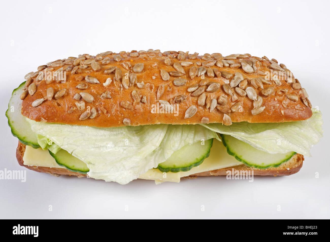 Freshly made brown bread cheese and salad roll Stock Photo - Alamy