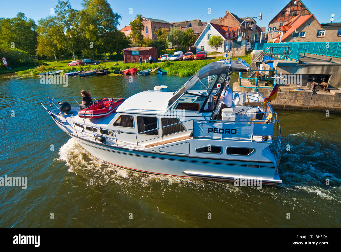 Charter yacht passing oldest hand operated turning bridge in Europe ...