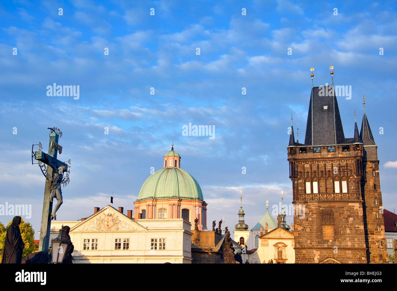 Prague cross on charles bridge hi-res stock photography and images - Alamy