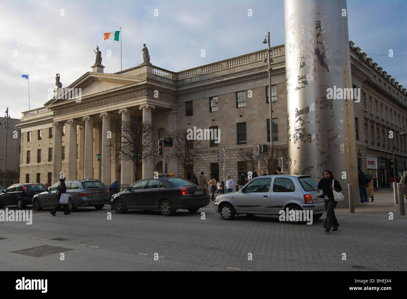 General Post Office, GPO, and The Spire of Dublin, Monument of Light. O ...