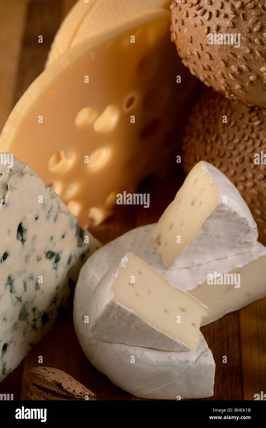 Business a still-life from classical samples of cheese Stock Photo - Alamy