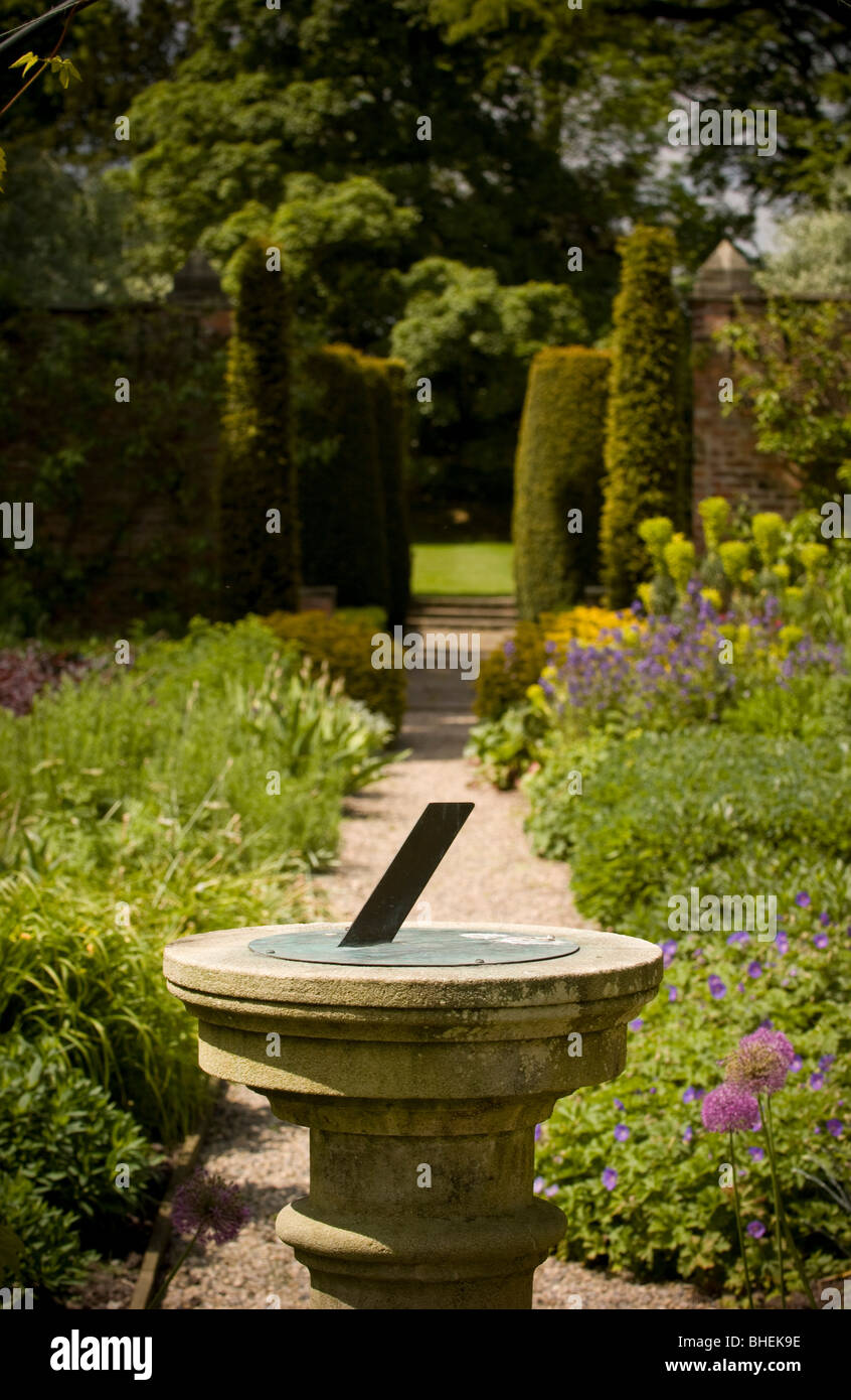 Top of sundial in a UK garden Stock Photo - Alamy