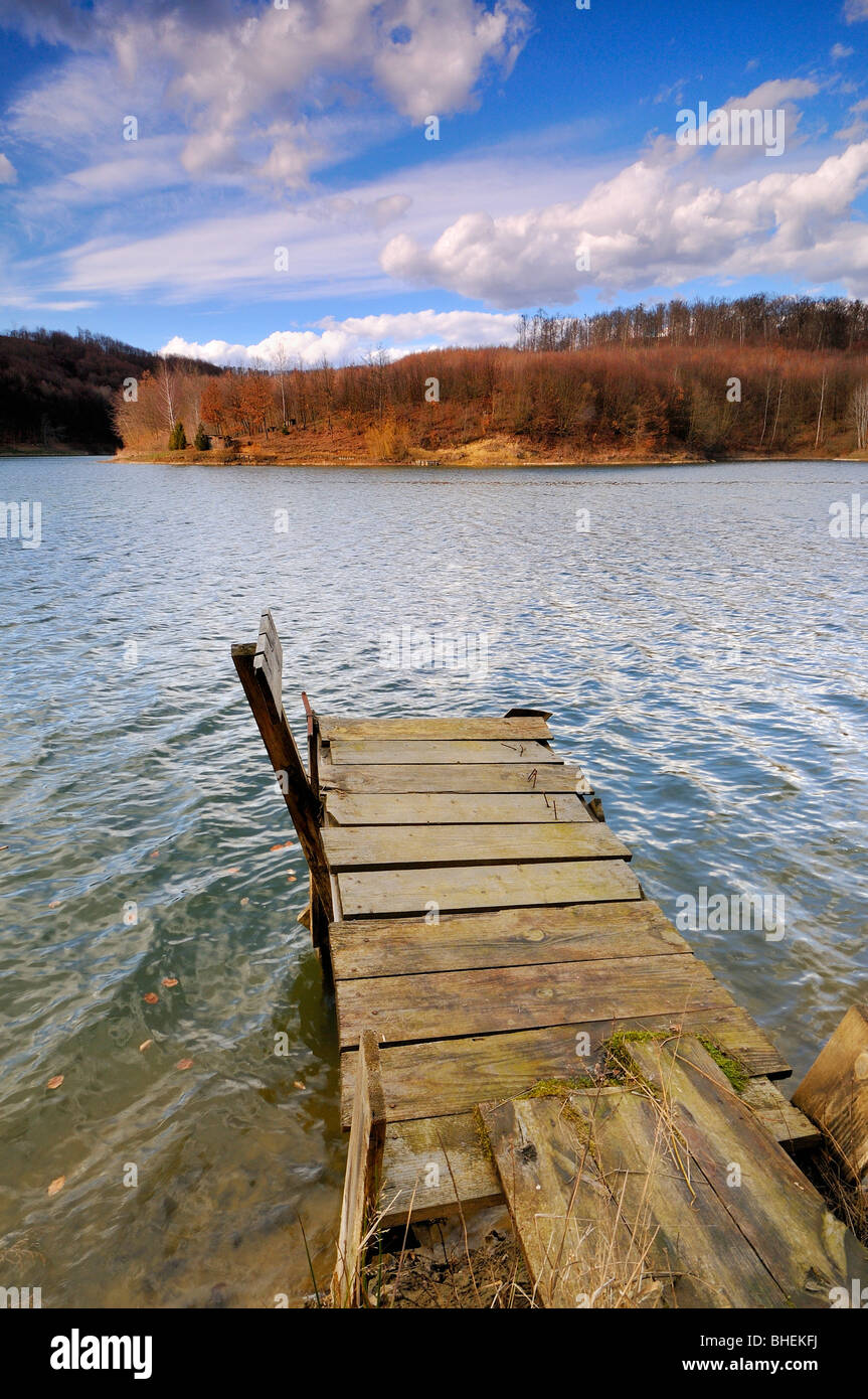 Sunny spring day and look at the wavy lake Stock Photo - Alamy