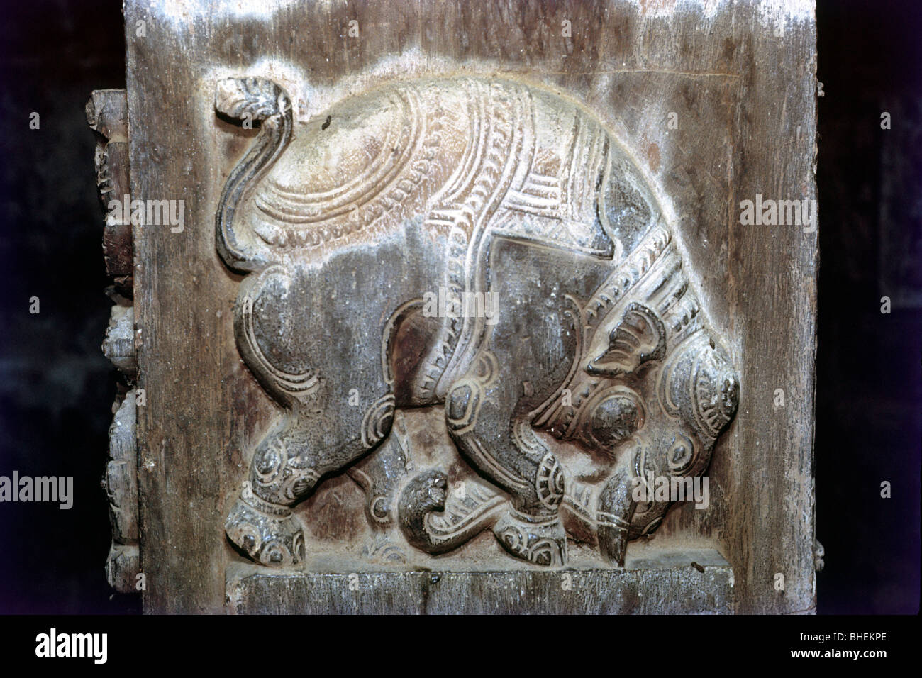 Wooden Carvings, in the Narambunathaswamy temple at Thiruppudaimarudur ...
