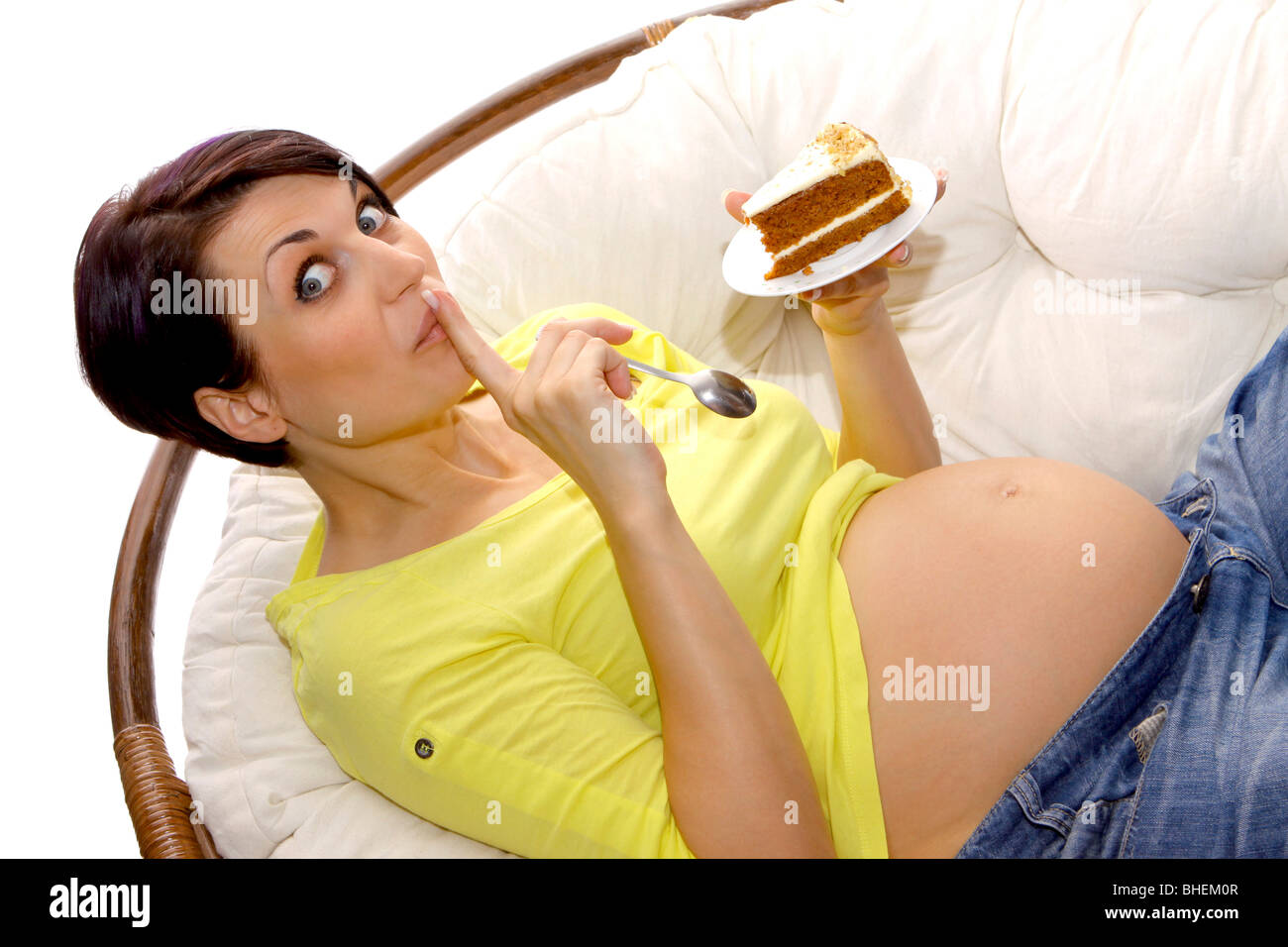 Woman eating big cake hi-res stock photography and images - Alamy