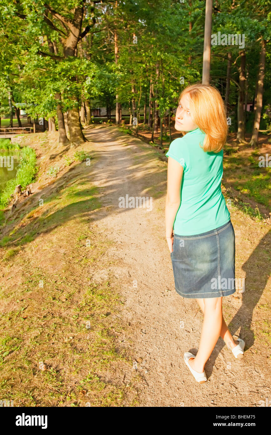 Woman portrait back view hi-res stock photography and images - Alamy