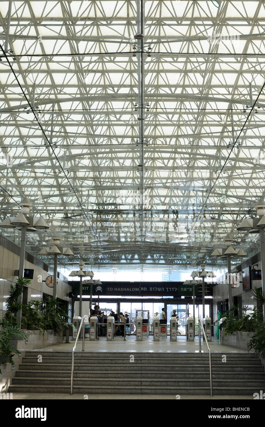 Israel, Tel Aviv, HaShalom train station the ceiling beams Stock Photo ...