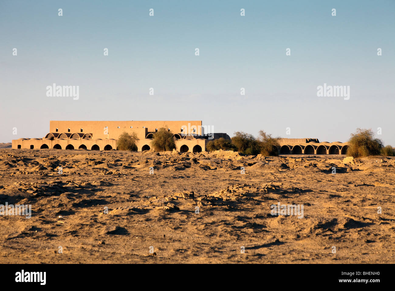 view of market and social center, Hassan Fathy designed village of New ...