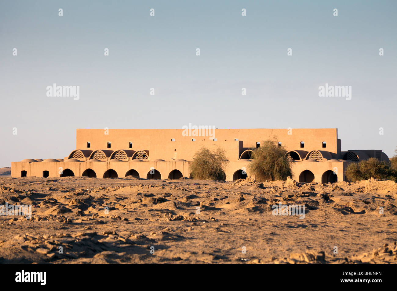 view of market, Hassan Fathy designed village of New Baris, Kharga ...