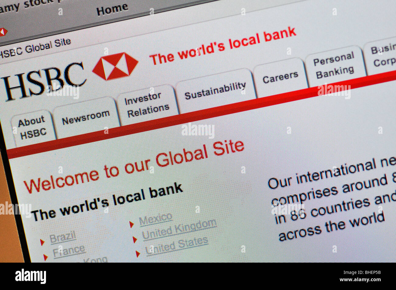 HSBC bank website Stock Photo - Alamy