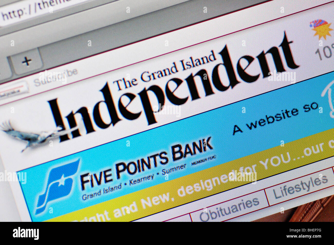The Grand Island Independent newspaper website Stock Photo - Alamy