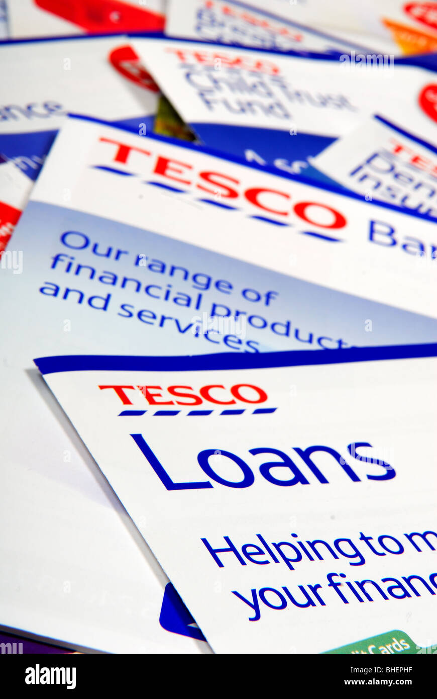 Tesco Leaflets 'Bank' Stock Photo - Alamy