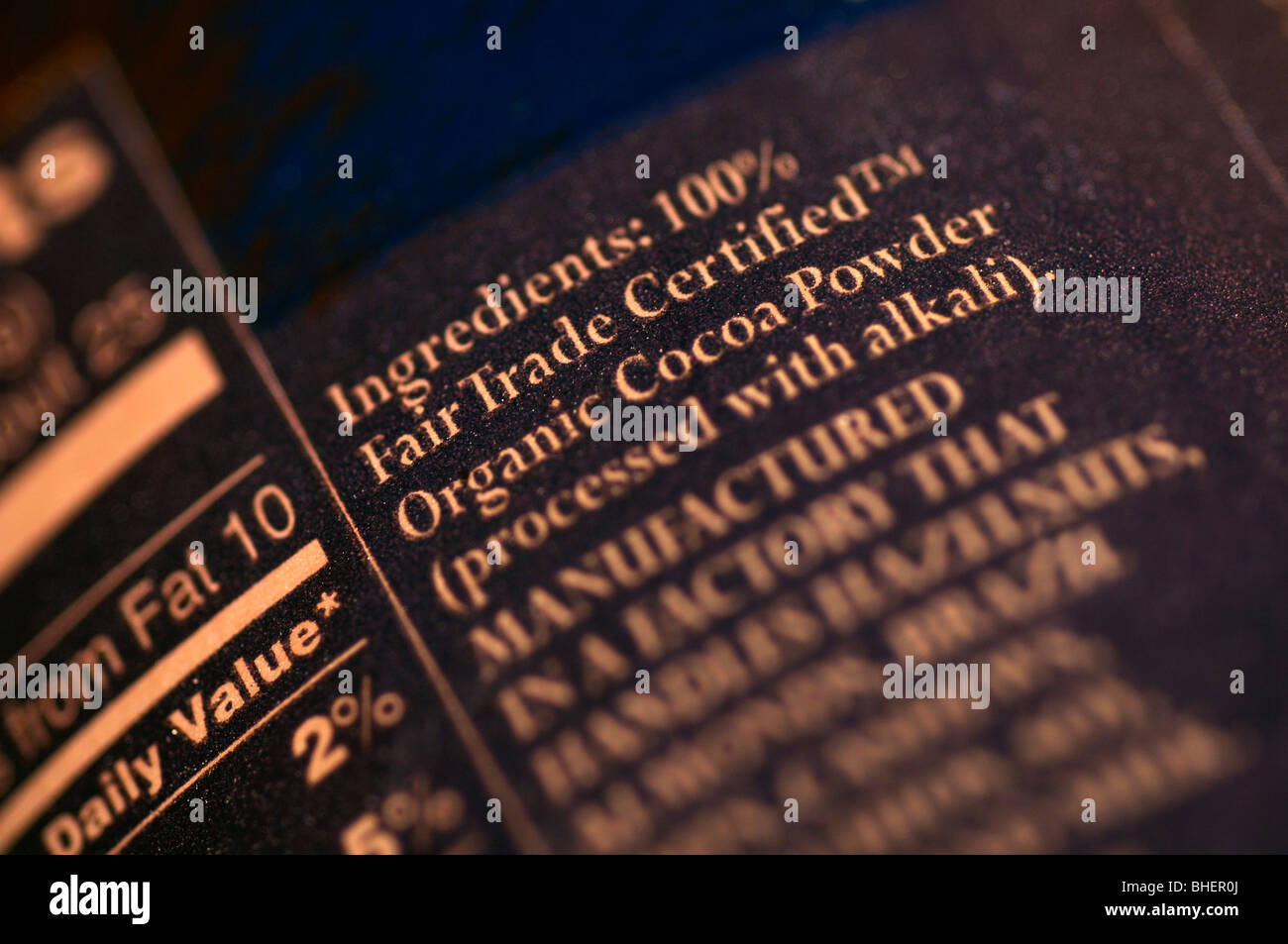 Ingredients list on packaged food Stock Photo - Alamy