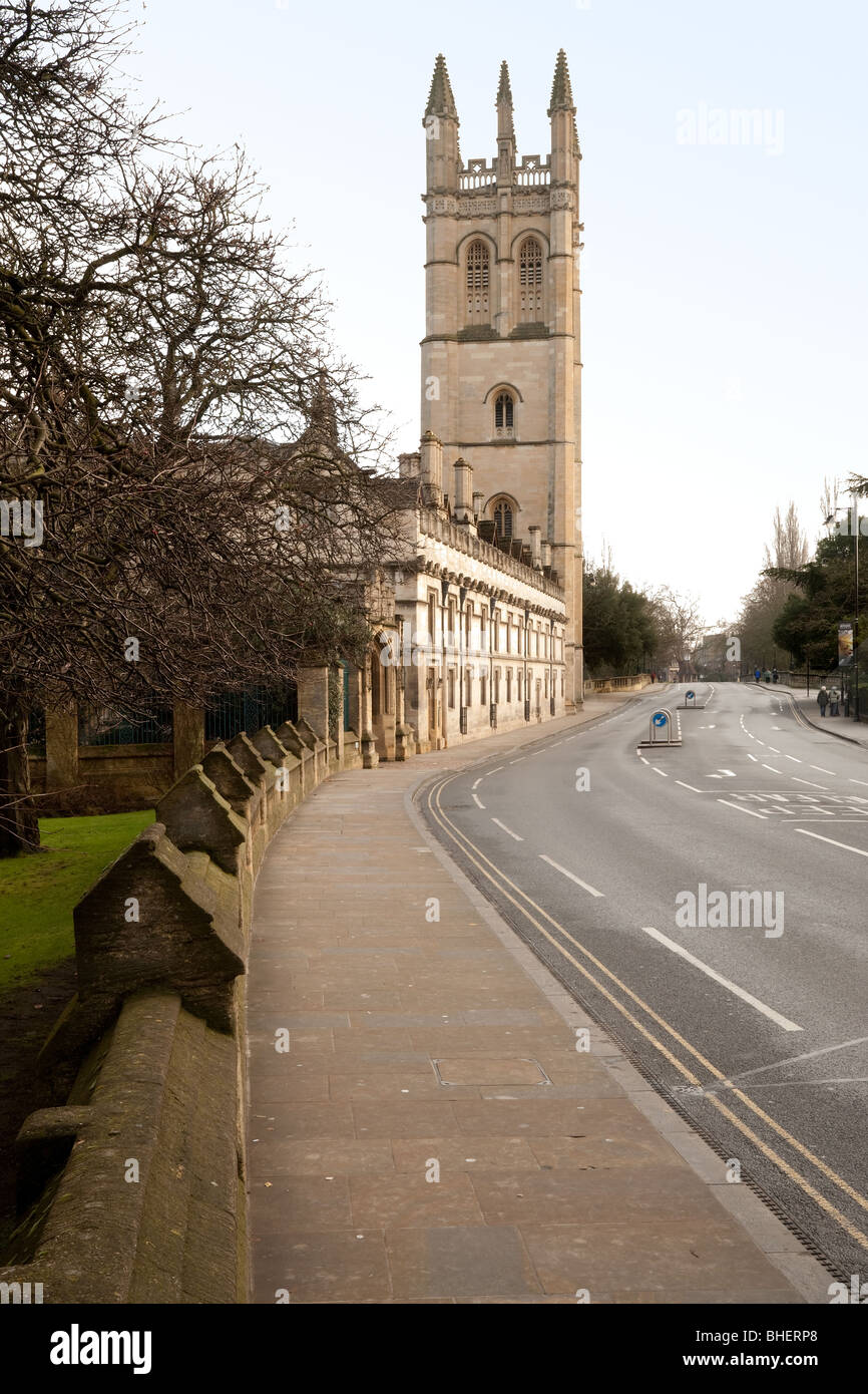 Oxford University Magdalen College and tower looking towards Magdalen ...