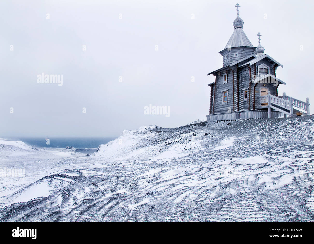 Russian Orthodox Church at Bellingshausen Station on King George Island, South Shetland Islands ...