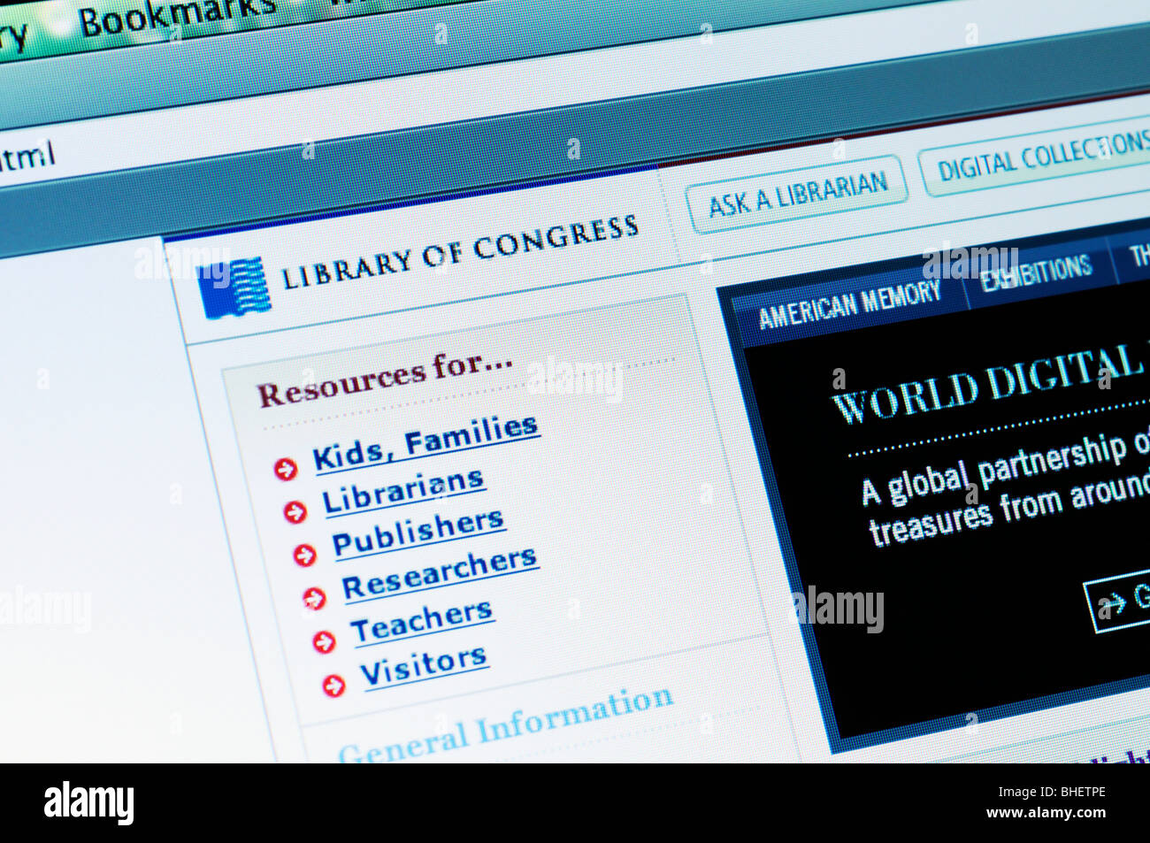 Library of Congress website Stock Photo - Alamy