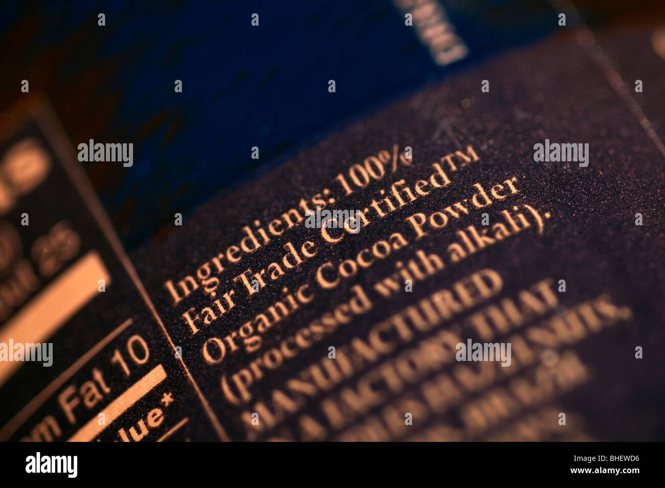 Ingredients list on packaged food Stock Photo - Alamy