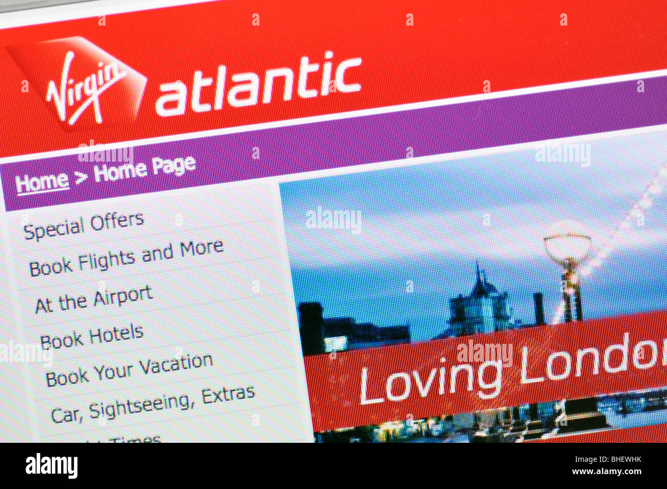 Virgin Atlantic airline website Stock Photo - Alamy