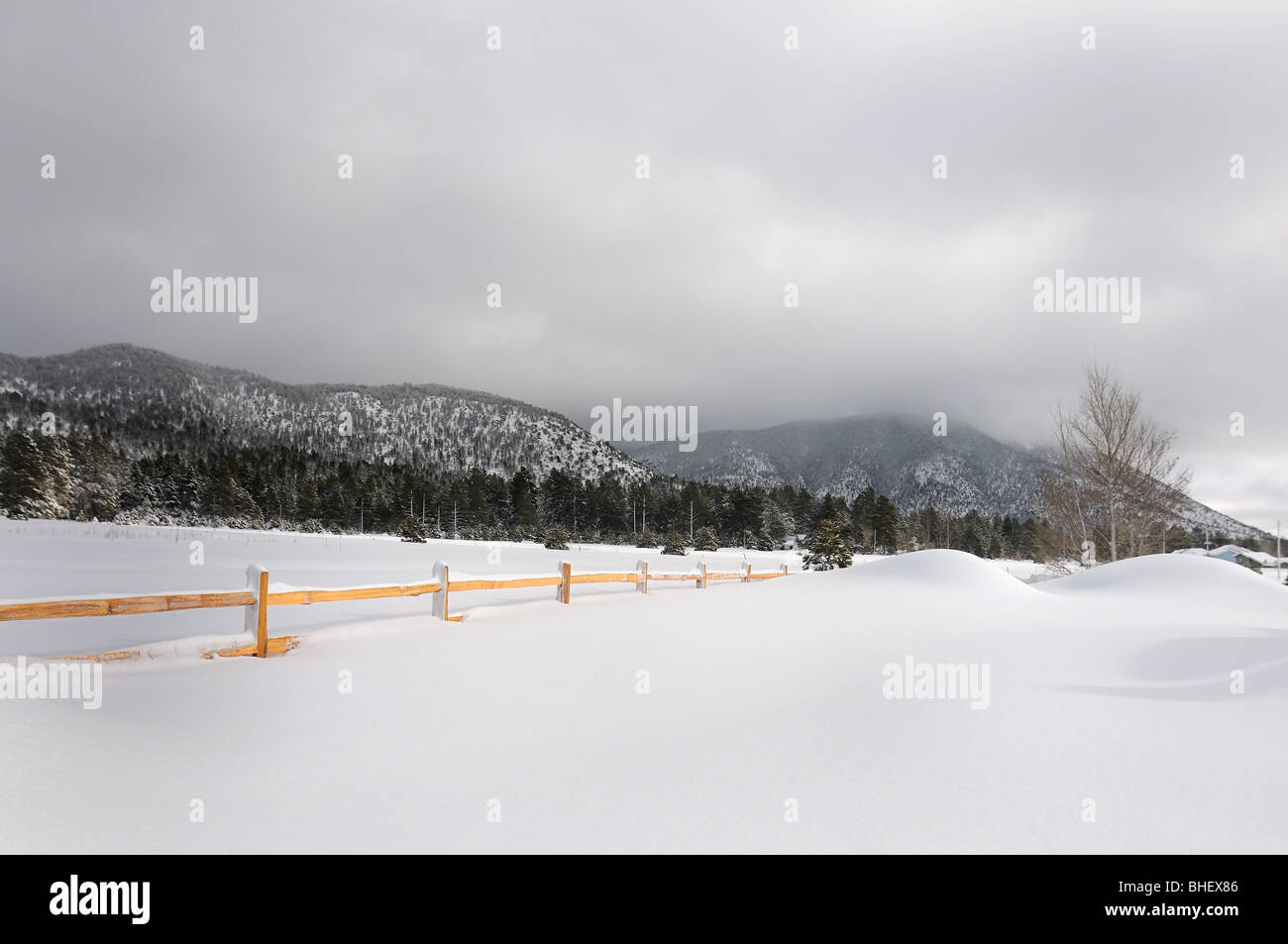 arizona snowbowl view after winter storm Stock Photo - Alamy