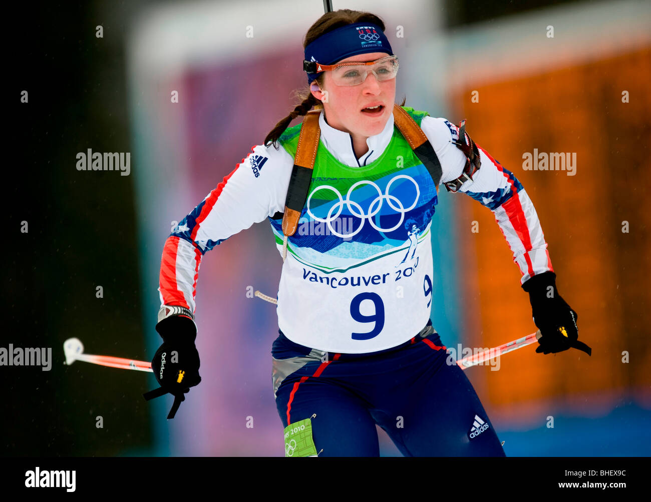 Laura Spector of USA during the Biathlon Women's 7.5K Sprint at ...