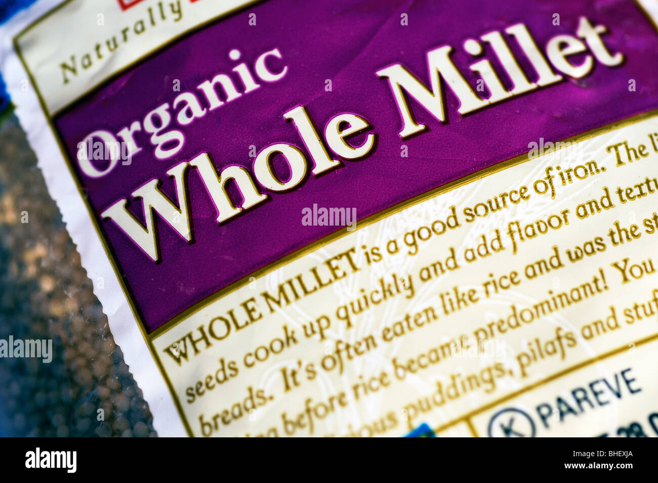 Package of organic millet Stock Photo - Alamy
