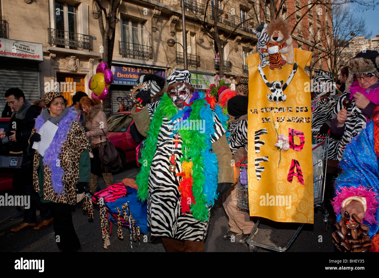 Paris, France, People Celebrating Annual Street Carnival Parade ...